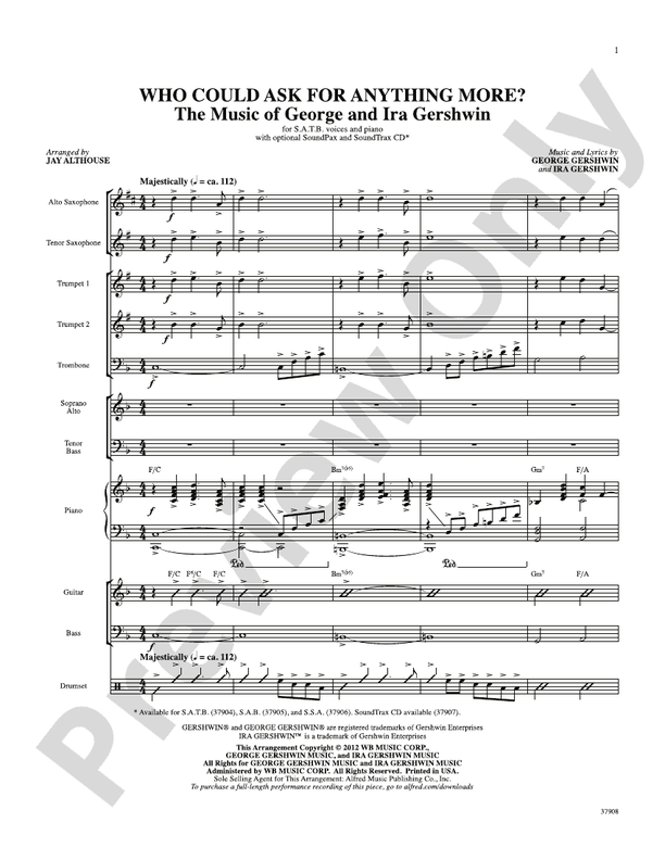 Who Could Ask for Anything More?: Choral SoundPax: George Gershwin ...
