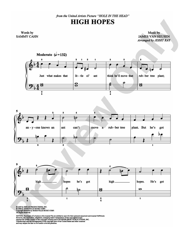 High Hopes: Easy Piano: James van Heusen - Digital Sheet Music Download