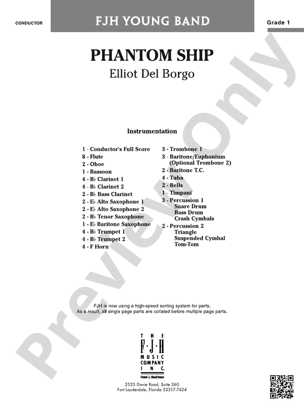 Phantom Ship: Score: Concert Band Score: Elliot Del Borgo - Digital ...