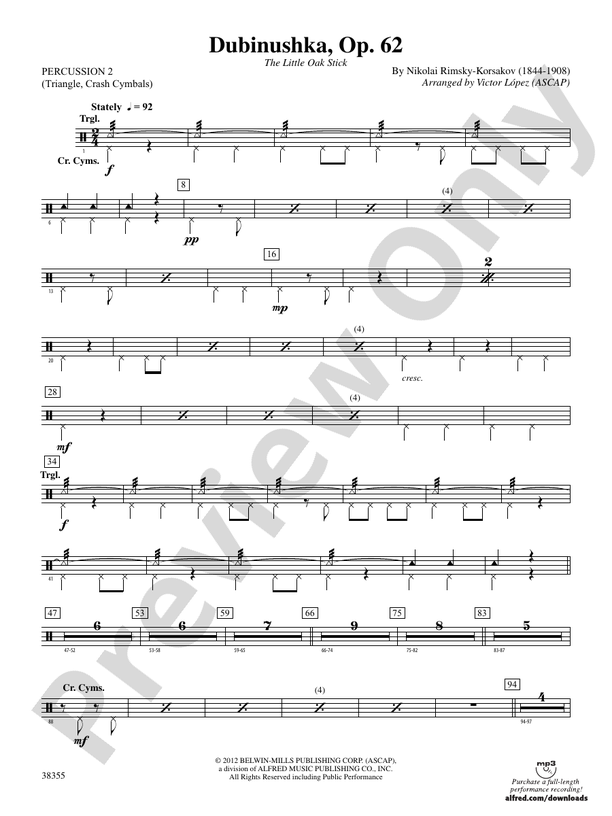 Dubinushka, Op. 62: 2nd Percussion: 2nd Percussion Part - Digital Sheet Music Download