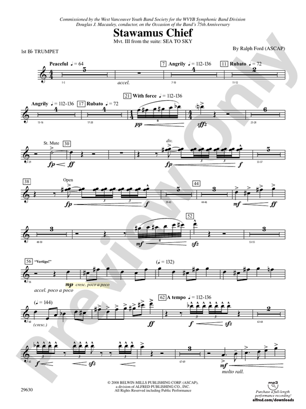 Stawamus Chief: 1st B-flat Trumpet: 1st B-flat Trumpet Part - Digital ...