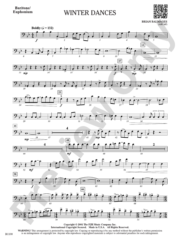 Winter Dances: Baritone/Euphonium: Baritone/Euphonium Part: Brian Balmages - Digital Sheet Music ...