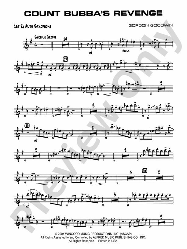 Count Bubba's Revenge: E-flat Alto Saxophone: E-flat Alto Saxophone ...