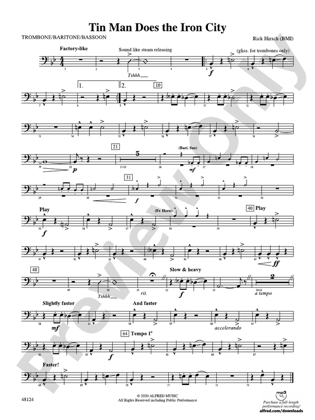 Tin Man Does the Iron City: 1st Trombone: 1st Trombone Part - Digital ...