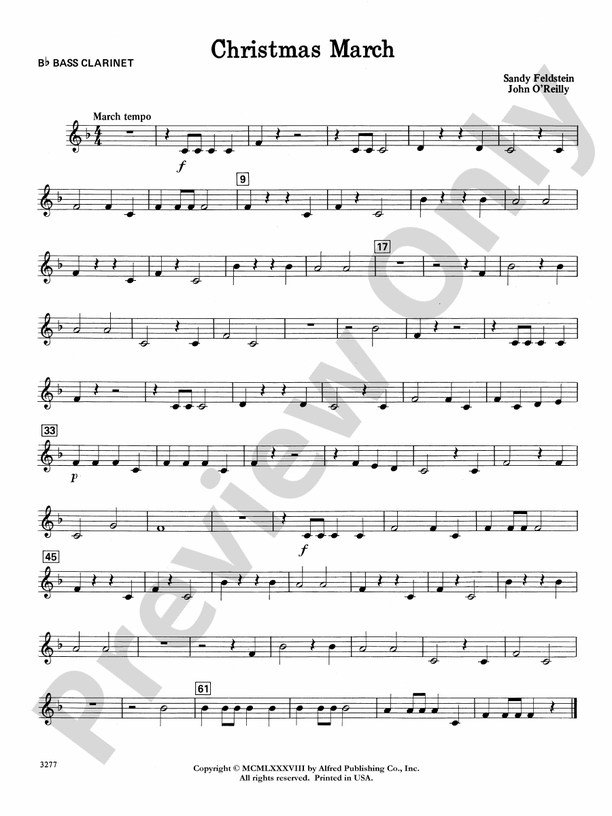 Christmas March: B-flat Bass Clarinet: B-flat Bass Clarinet Part ...