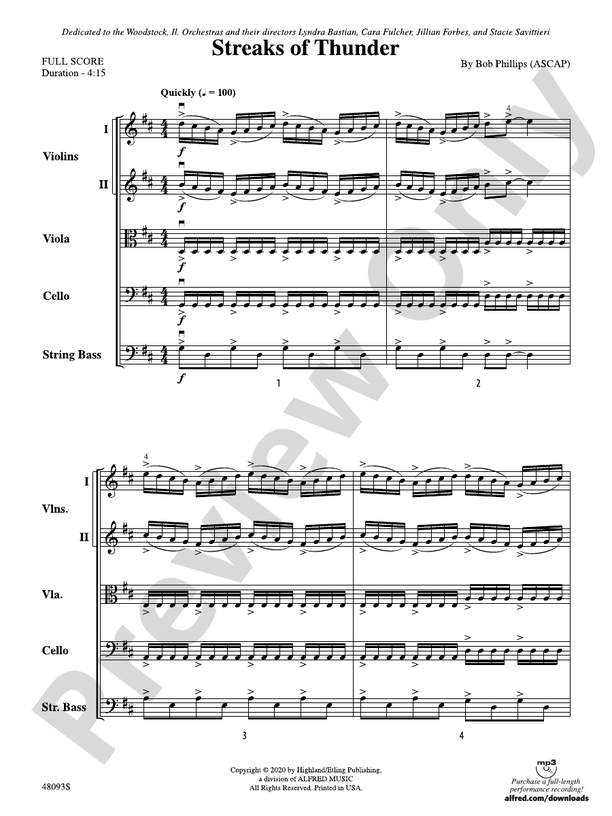 Streaks of Thunder: Score: String Orchestra Score - Digital Sheet Music ...