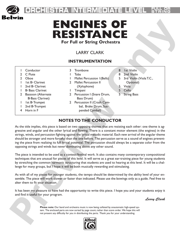 Engines of Resistance: Score: Full Orchestra Score - Digital Sheet Music Download
