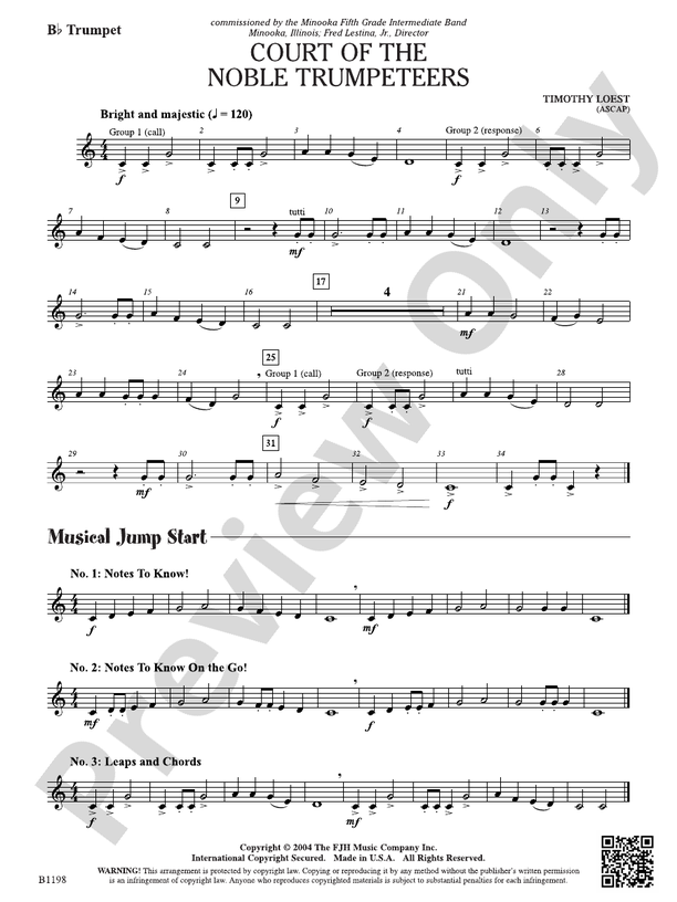 Court of the Noble Trumpeteers: B-flat Trumpet: B-flat Trumpet Part ...