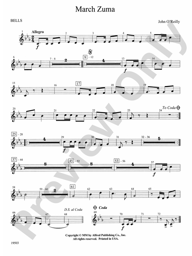 March Zuma: Bells: Bells Part - Digital Sheet Music Download