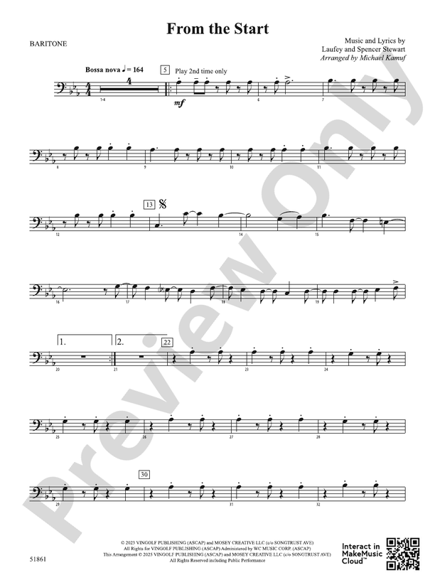 From the Start: Baritone B.C.: Baritone B.C. Part - Digital Sheet Music Download