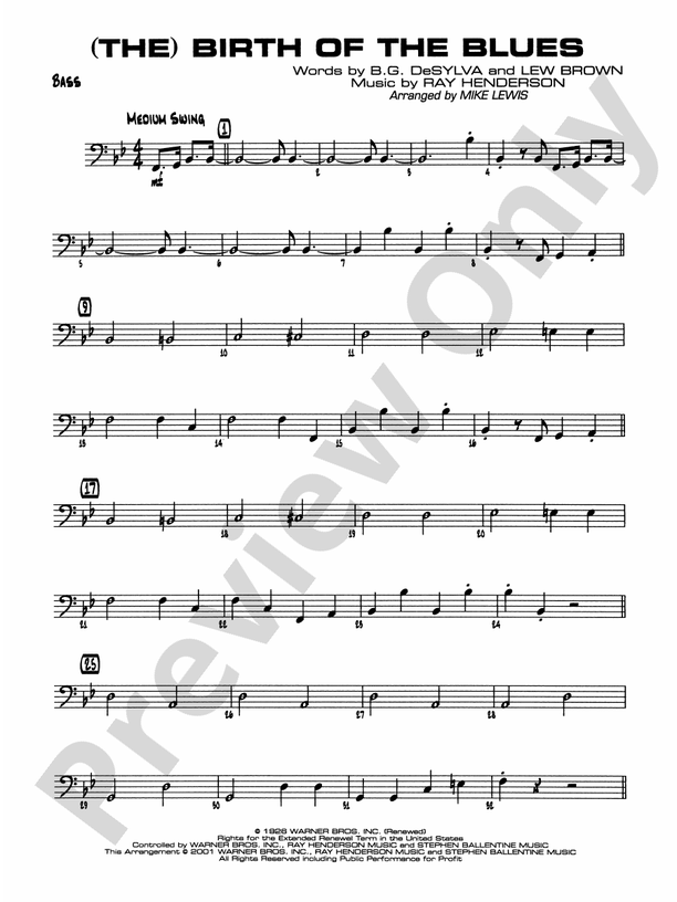 (The) Birth of the Blues: String Bass: String Bass Part - Digital Sheet ...
