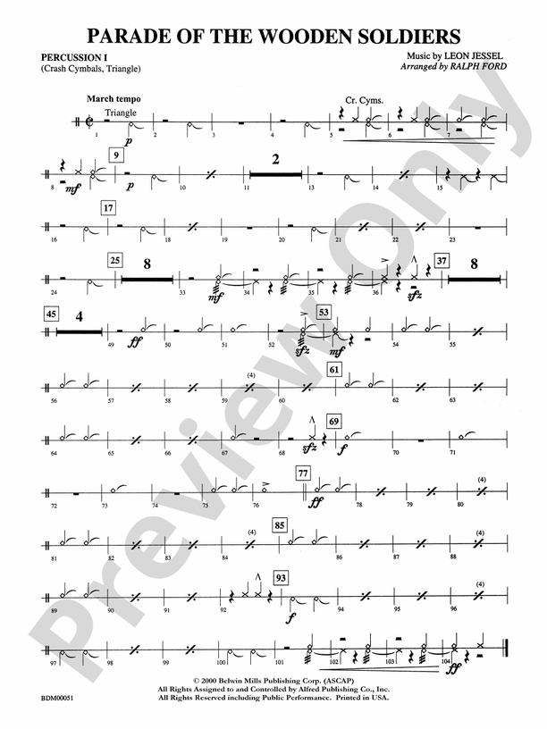 Parade of the Wooden Soldiers: 1st Percussion: 1st Percussion Part ...