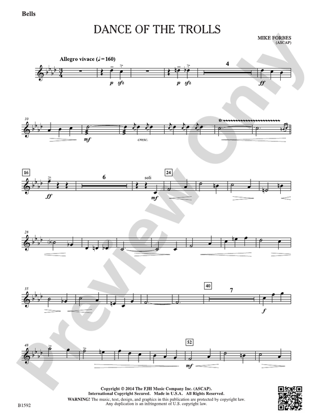 Dance of the Trolls: Bells: Bells Part: Mike Forbes - Digital Sheet ...