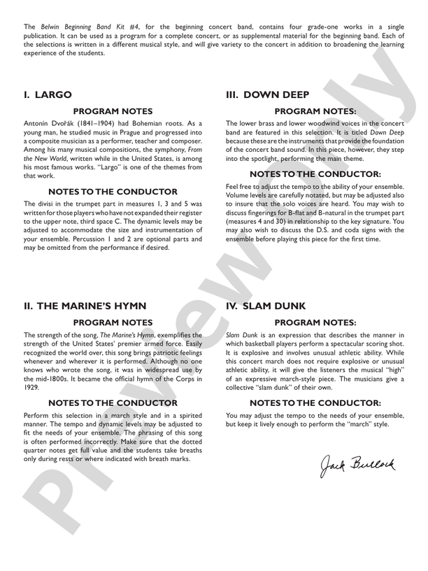 Belwin Beginning Band Kit #4: Concert Band Conductor Score & Parts ...