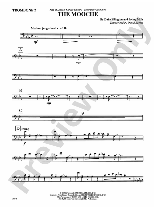 The Mooche: 2nd Trombone: 2nd Trombone Part - Digital Sheet Music Download