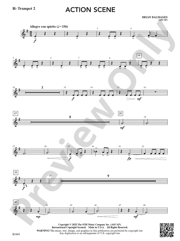 Action Scene: B-flat Trumpet 2: B-flat Trumpet 2 Part: Brian Balmages - Digital Sheet Music Download