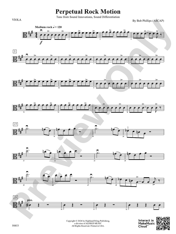 Perpetual Rock Motion: Viola: Viola Part - Digital Sheet Music Download