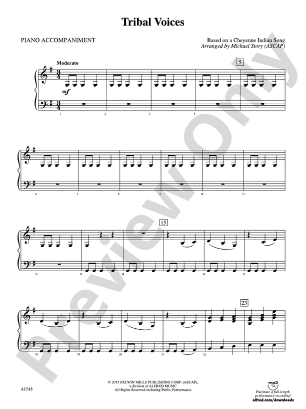 Tribal Voices: Piano Accompaniment: Piano Accompaniment Part - Digital ...