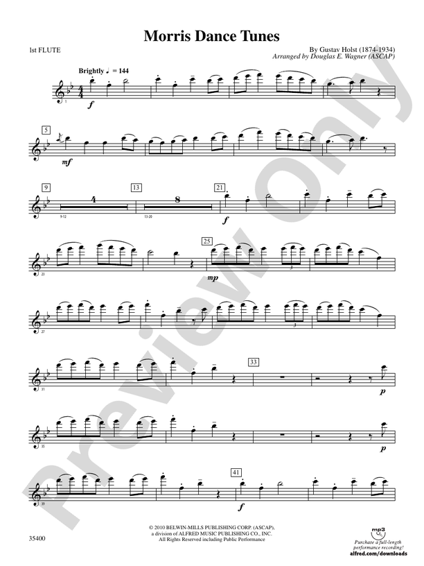Morris Dance Tunes: Flute: Flute Part - Digital Sheet Music Download