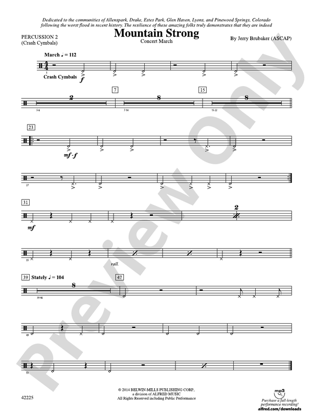 Mountain Strong: 2nd Percussion: 2nd Percussion Part - Digital Sheet ...