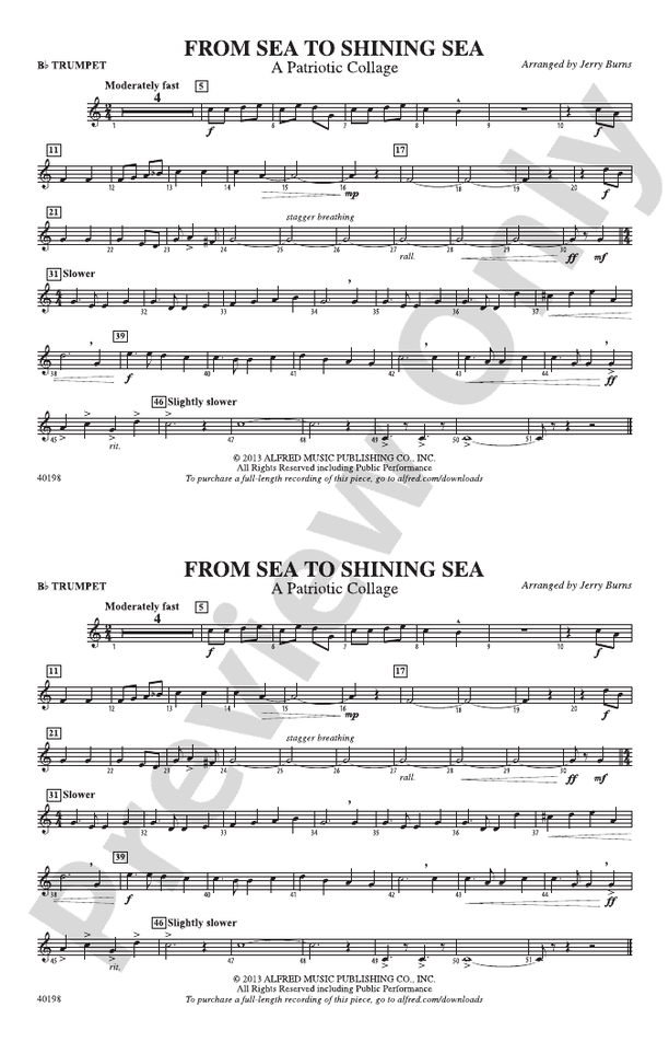 From Sea to Shining Sea: 1st B-flat Trumpet: 1st B-flat Trumpet Part ...