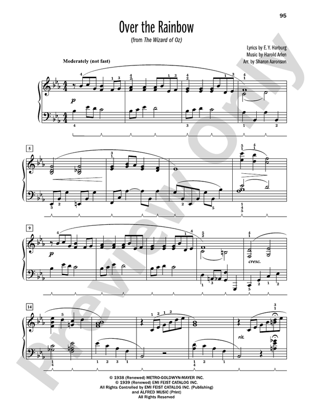 Over the Rainbow (from "The Wizard of Oz") - Piano Solo: Piano: Harold Arlen - Digital Sheet ...