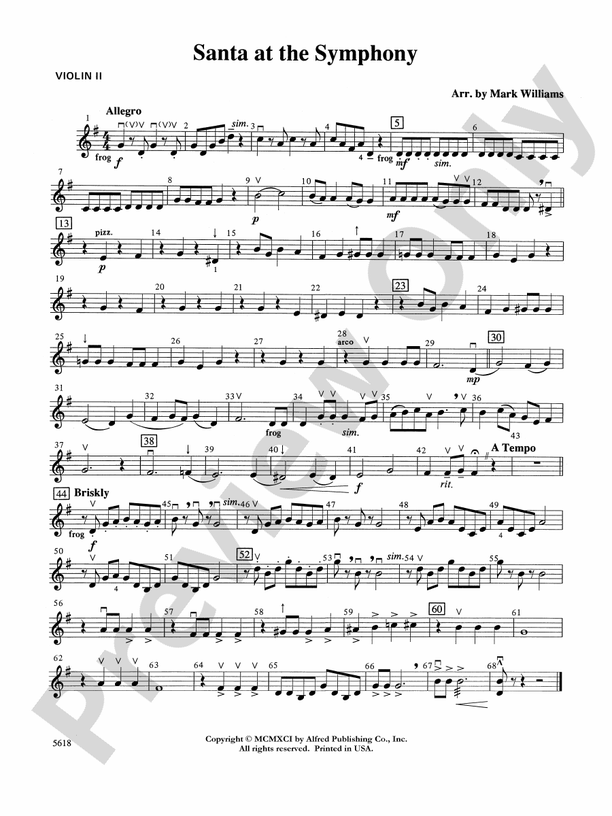 Santa at the Symphony (also playable by strings only): 2nd Violin: 2nd ...