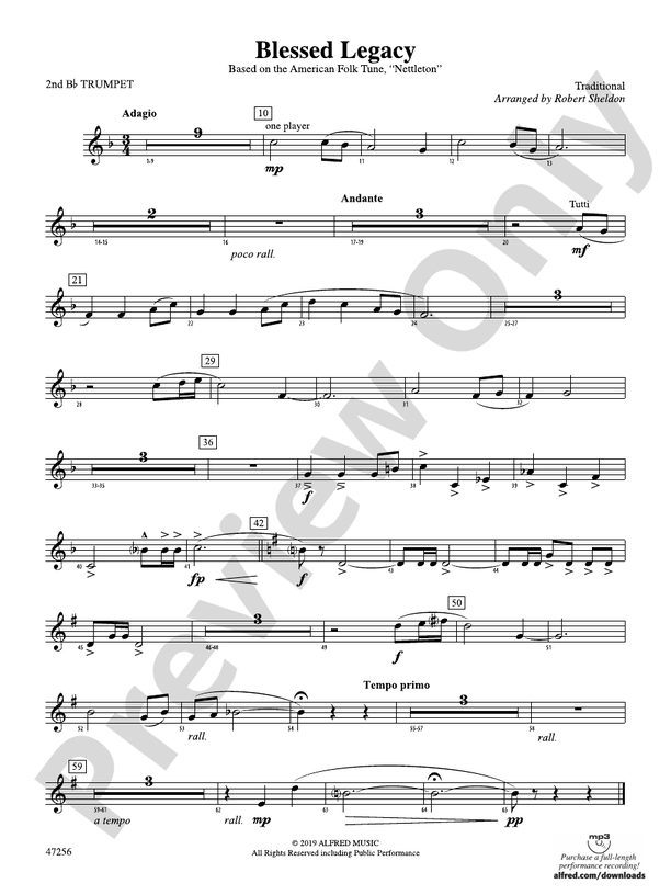 Blessed Legacy: 2nd B-flat Trumpet: 2nd B-flat Trumpet Part - Digital ...