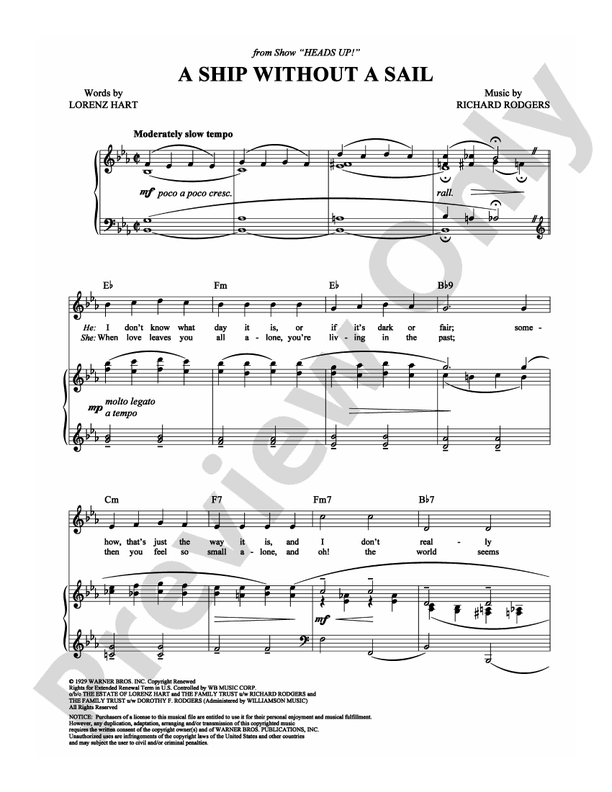 A Ship Without A Sail: Piano/Vocal/Chords: Richard Rodgers - Digital ...