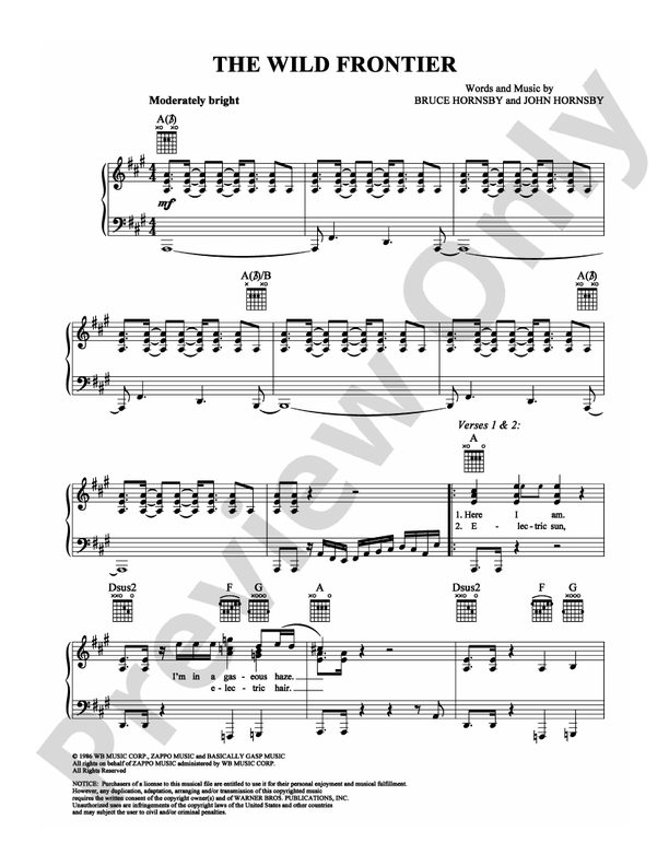 The Wild Frontier: Piano/Vocal/Chords: Bruce Hornsby - Digital Sheet ...