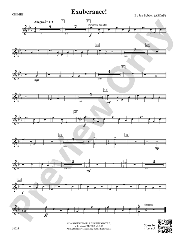 Exuberance!: 2nd Mallet Percussion: 2nd Mallet Percussion Part - Digital Sheet Music Download