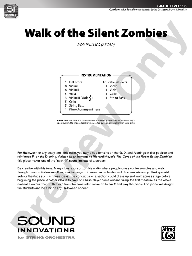 Walk of the Silent Zombies: Score: String Orchestra Score - Digital Sheet Music Download