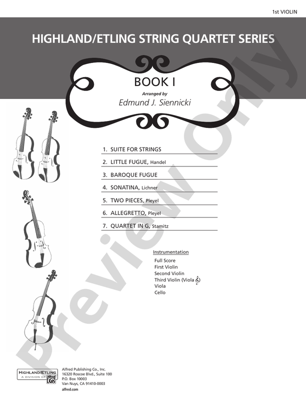 Highland/Etling String Quartet Series: Set 1: 1st Violin: 1st Violin Part - Digital Sheet Music ...