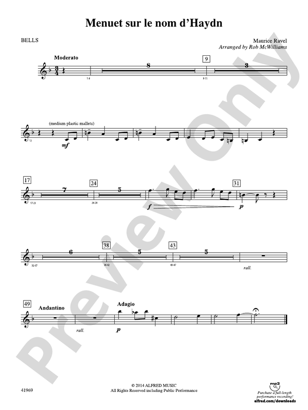Menuet sur le nom d'Haydn: Bells: Bells Part - Digital Sheet Music Download
