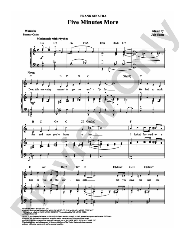 Five Minutes More: Piano/Vocal/Chords: Frank Sinatra - Digital Sheet ...
