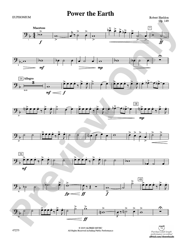 Power the Earth: Baritone B.C.: Baritone B.C. Part - Digital Sheet ...