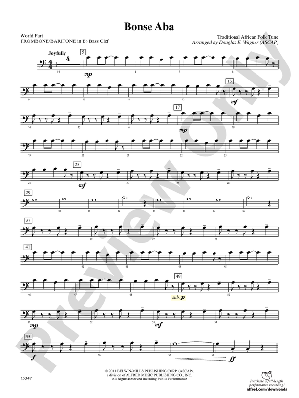 Bonse Aba: (wp) 1st B-flat Trombone B.C.: (wp) 1st B-flat Trombone B.C ...