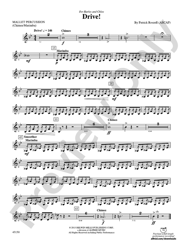 Drive!: Mallets: Mallets Part - Digital Sheet Music Download