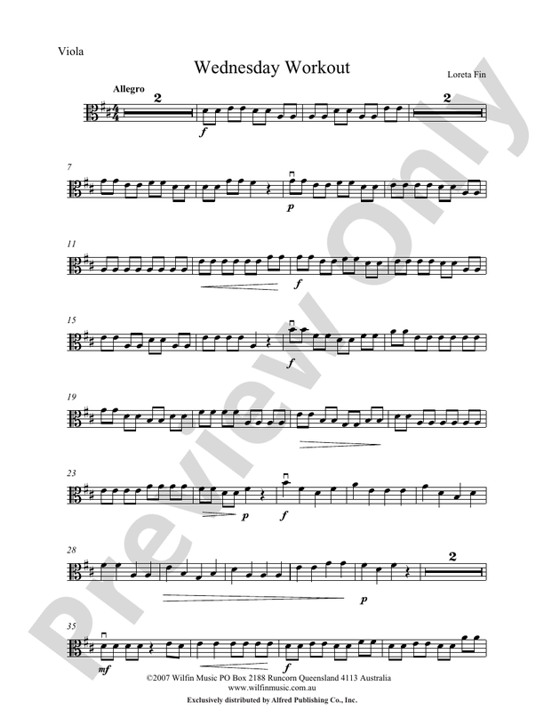 Wednesday Workout: Viola: Viola Part - Digital Sheet Music Download