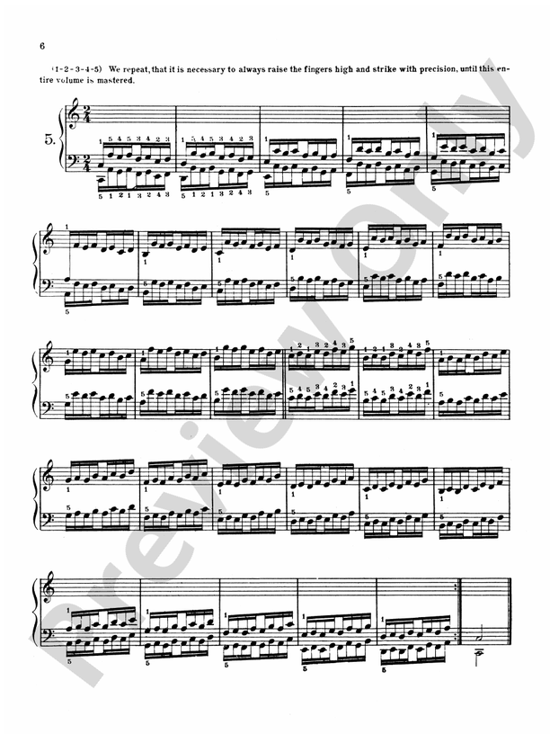 Hanon: The Virtuoso Pianist (Volume I): No. 5 Part - Digital Sheet Music Download