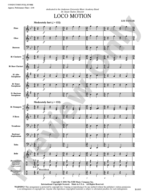 Loco Motion: : Les Taylor - Digital Sheet Music Download