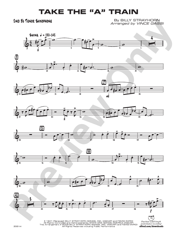 Take the "A" Train: 2nd B-flat Tenor Saxophone: 2nd B-flat Tenor ...