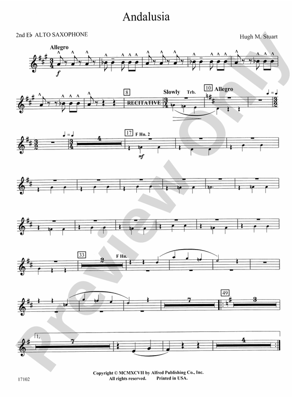 Andalusia: 2nd E-flat Alto Saxophone: 2nd E-flat Alto Saxophone Part ...