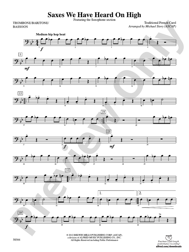 Saxes We Have Heard on High: 1st Trombone: 1st Trombone Part - Digital ...