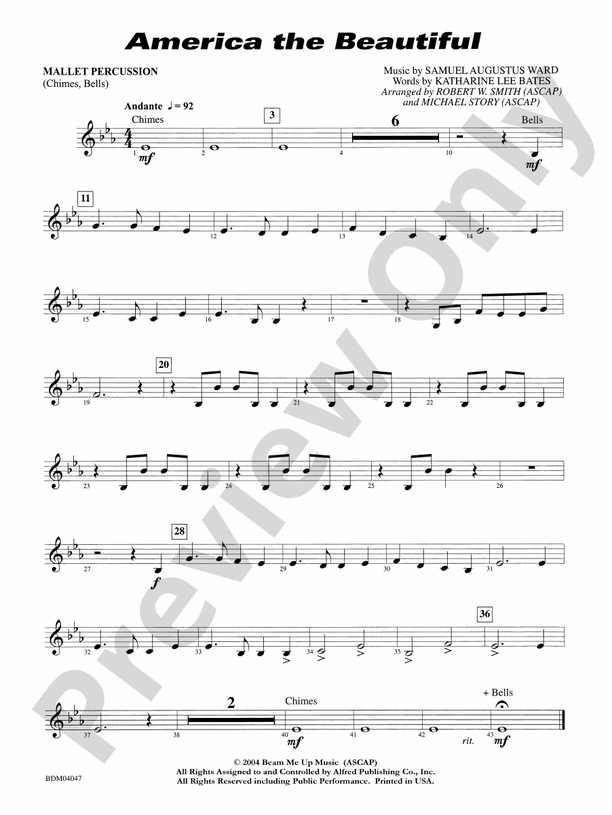 America, the Beautiful: Mallets: Mallets Part - Digital Sheet Music ...