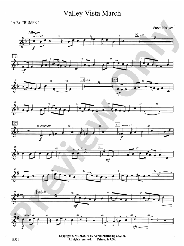 Valley Vista March: 1st B-flat Trumpet: 1st B-flat Trumpet Part ...