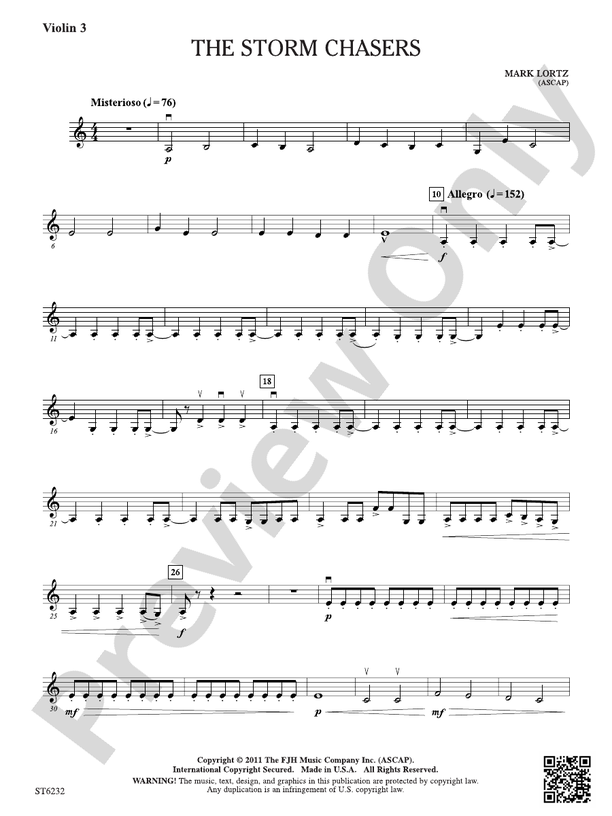 The Storm Chaser: Violin 3 (Viola. T.C.): Violin 3 (Viola. T.C.) Part ...