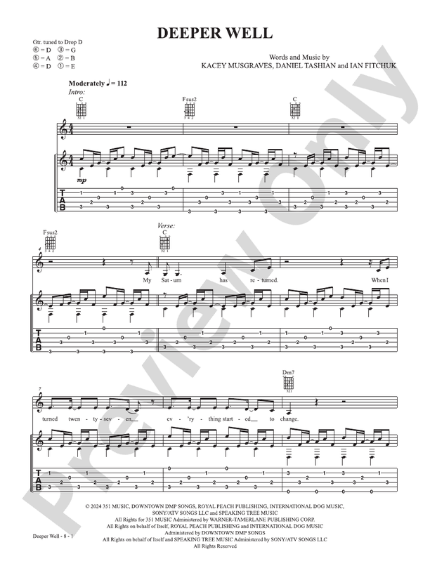 Deeper Well (From the studio album 'Deeper Well'): Guitar: Daniel ...