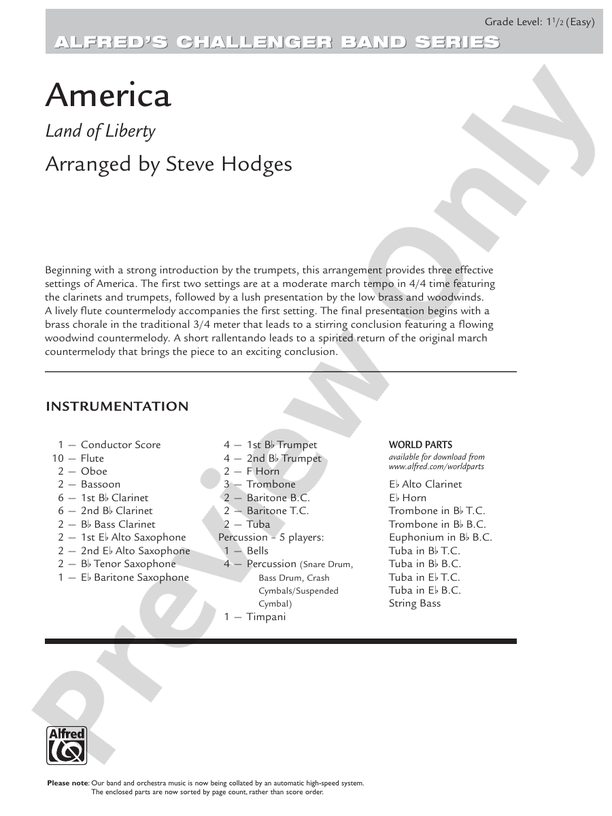America - Land of Liberty: Score: Concert Band Score - Digital Sheet ...