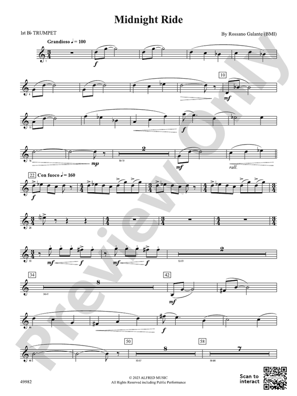 Midnight Ride: 1st B-flat Trumpet: 1st B-flat Trumpet Part - Digital ...
